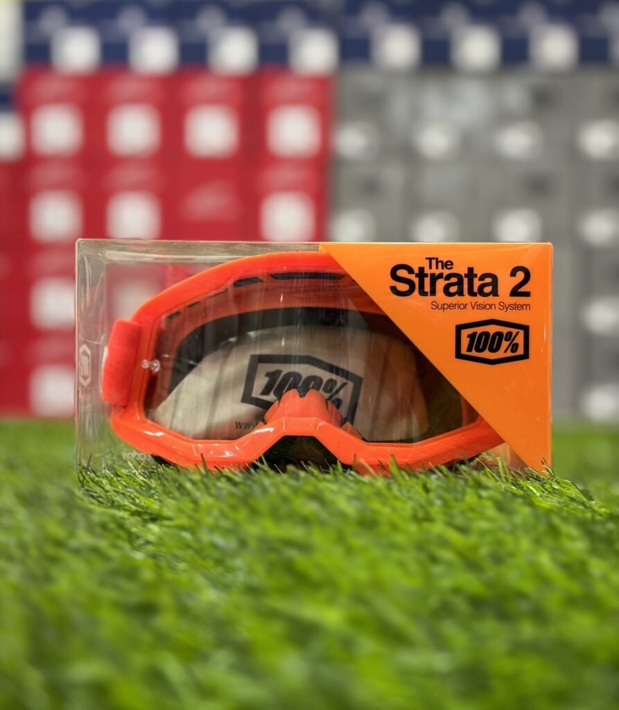 100% Strata 2 Goggle – Orange/Clear Lens – Race Import